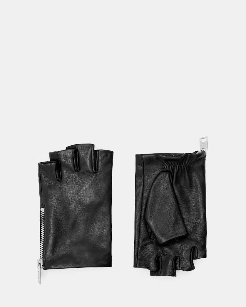 Charly Leather Fingerless Gloves BLACK/ANTQ NICKEL | ALLSAINTS Canada